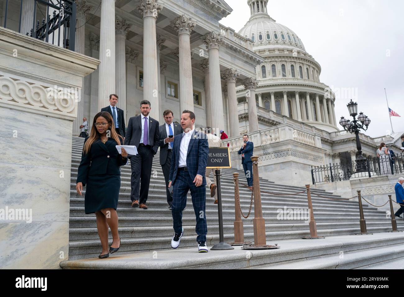 Members of the House depart just after House Speaker Kevin McCarthy's ...