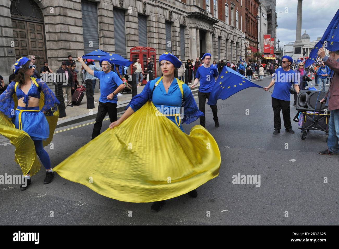 Dance Europa Perform at London's EU Rejoin March Stock Photo - Alamy