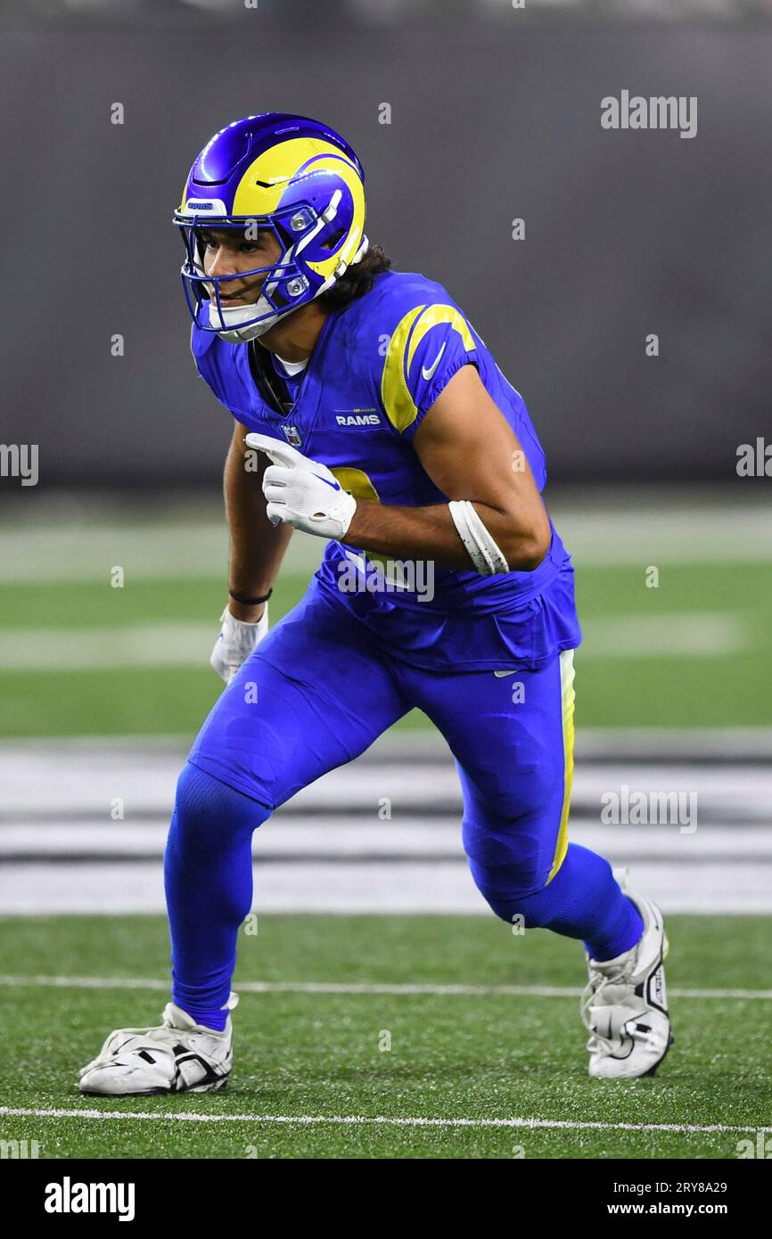 Los Angeles Rams wide receiver Puka Nacua (17) runs for the play during ...