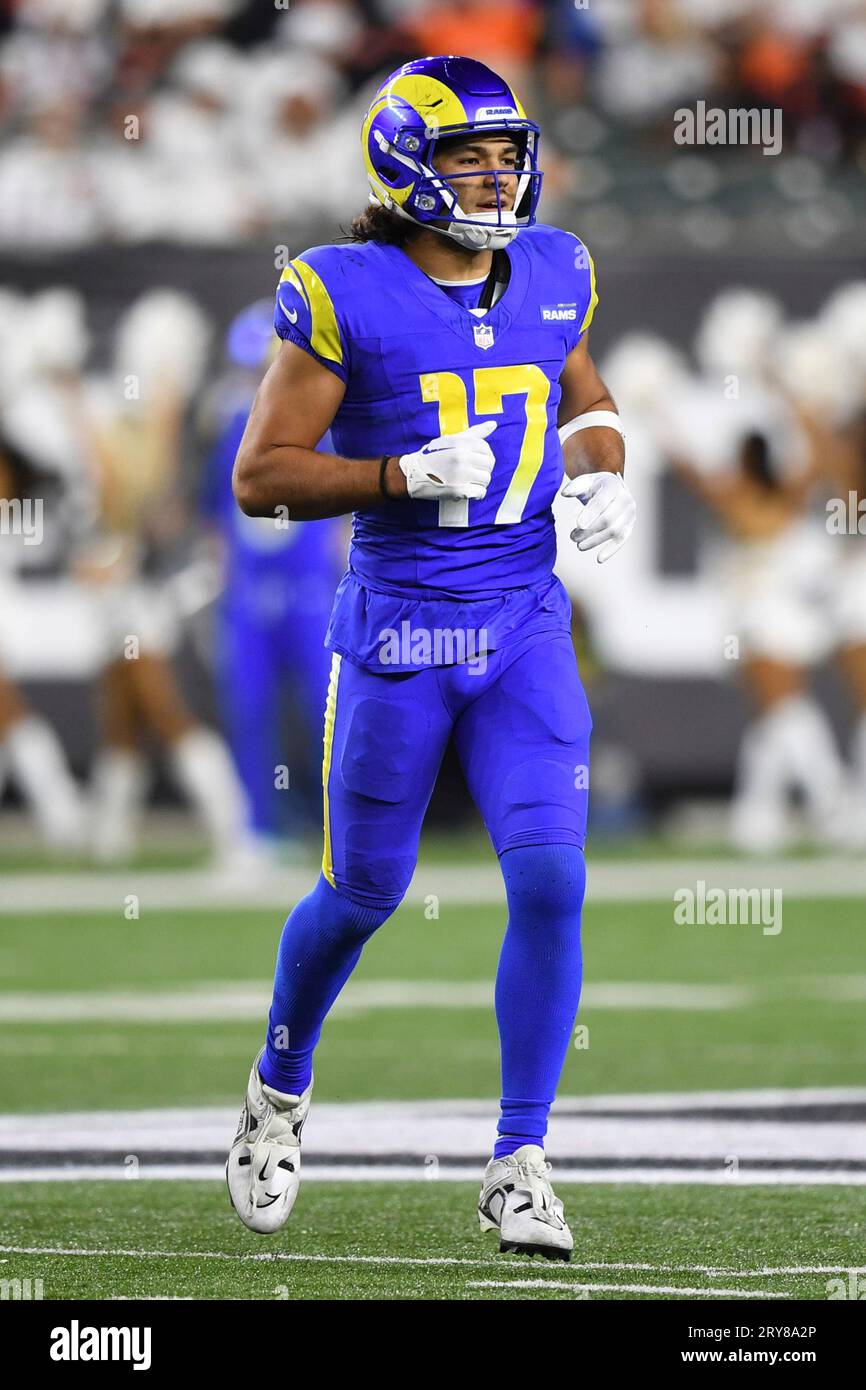 Los Angeles Rams wide receiver Puka Nacua (17) runs for the play during ...