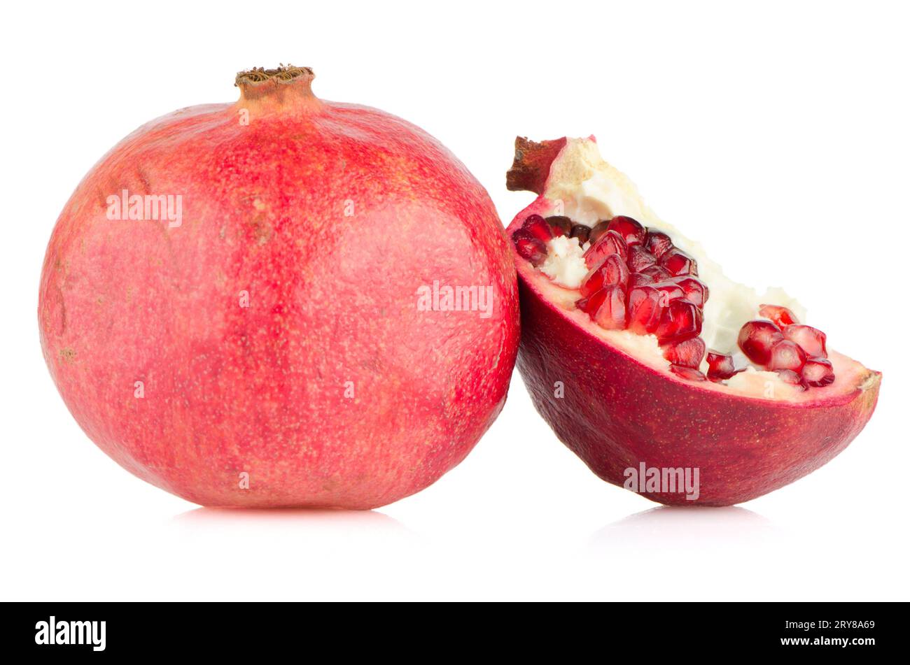 Ripe pomegranate detail Cut Out Stock Images & Pictures - Alamy