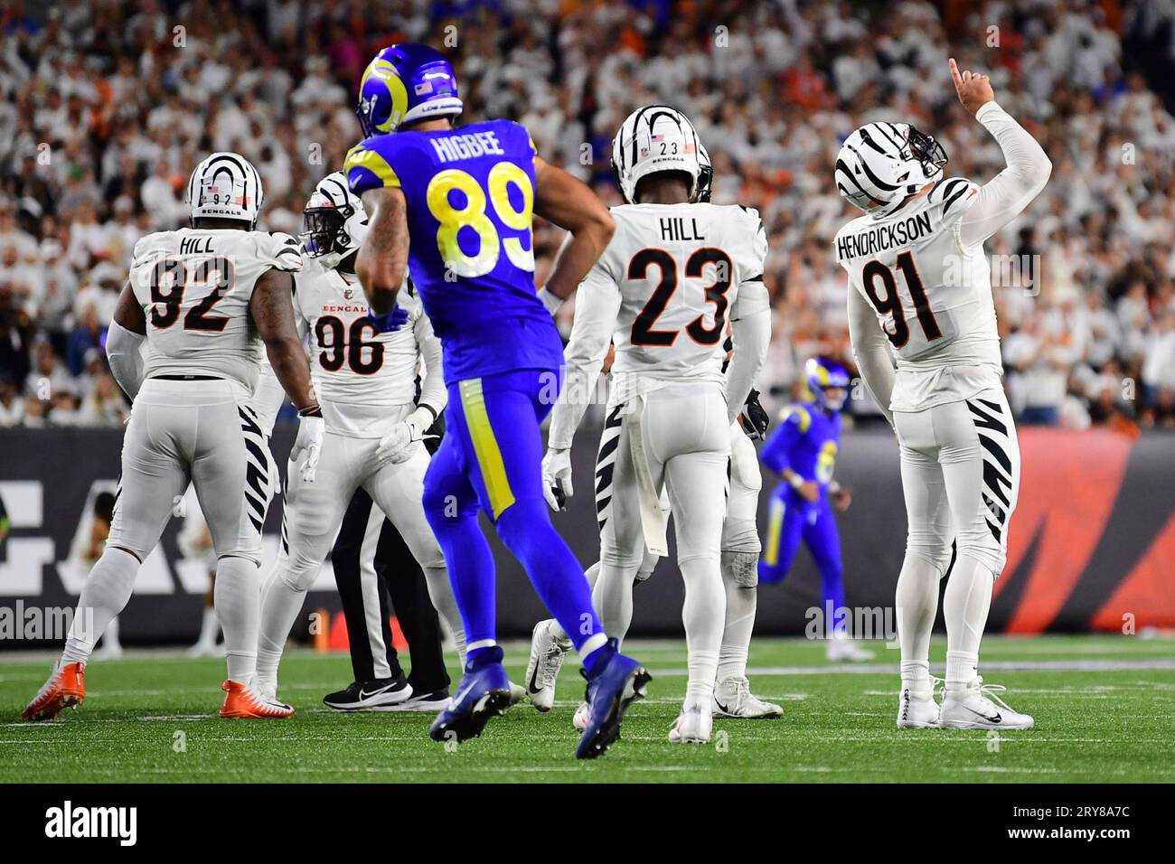 Cincinnati Bengals defensive end Trey Hendrickson (91) celebrates a ...
