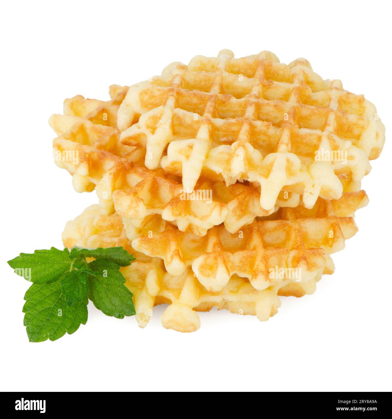Warm delicious belgium waffles Cut Out Stock Images & Pictures - Alamy