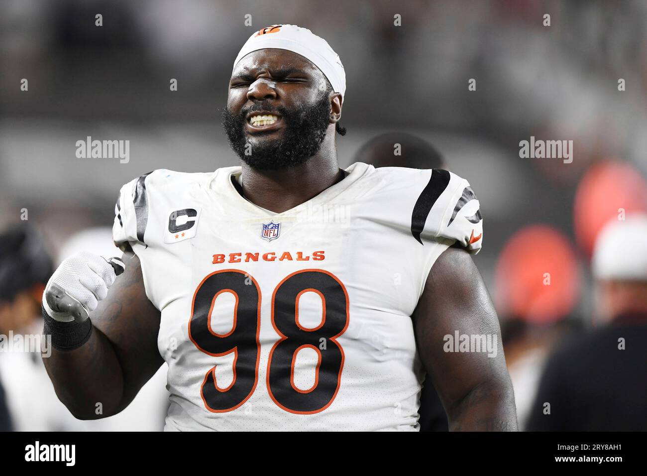 Cincinnati Bengals defensive tackle DJ Reader (98) reacts during an NFL ...