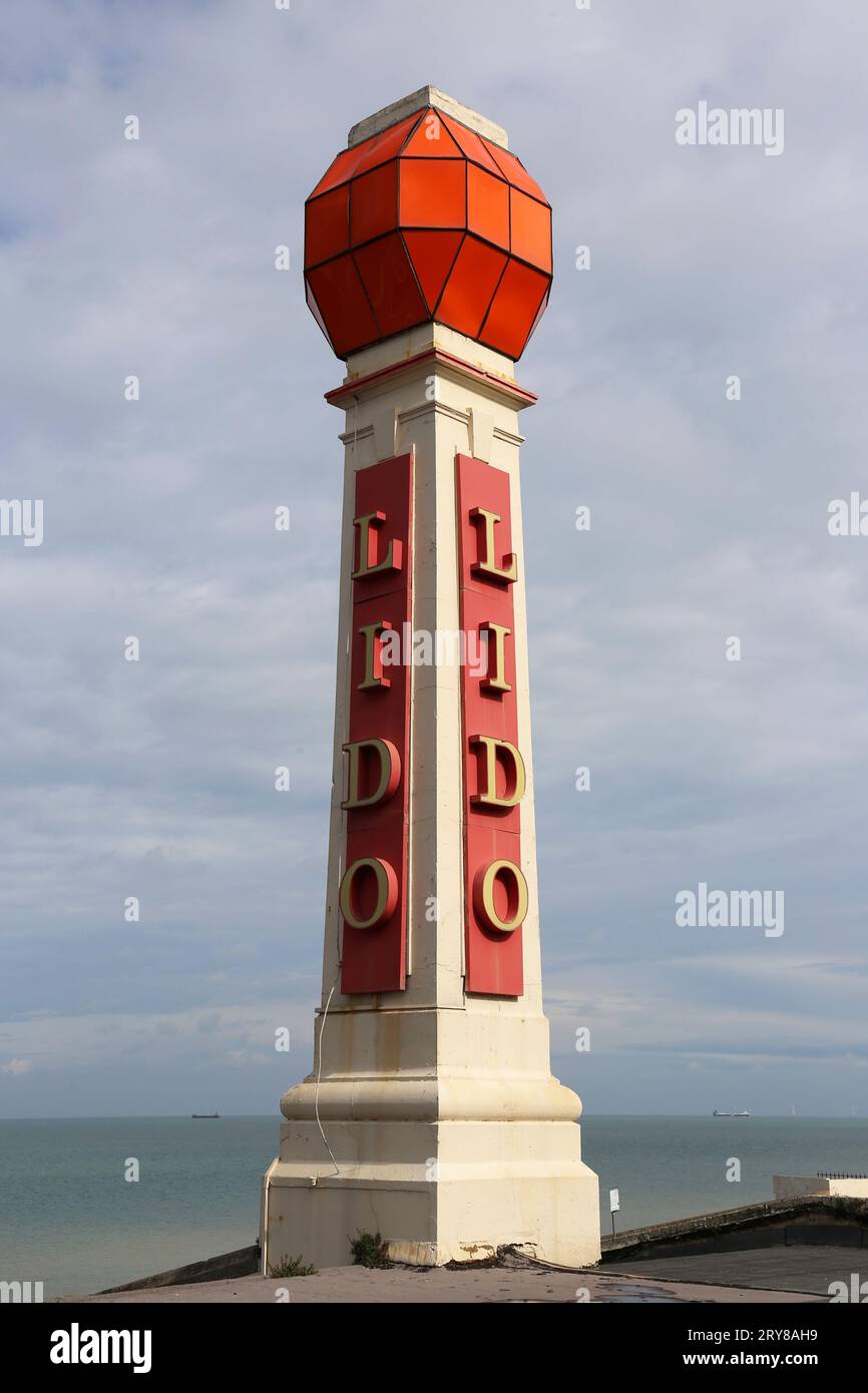 Art Deco sign, Cliftonville Lido (disused), Ethelbert Terrace, Margate ...