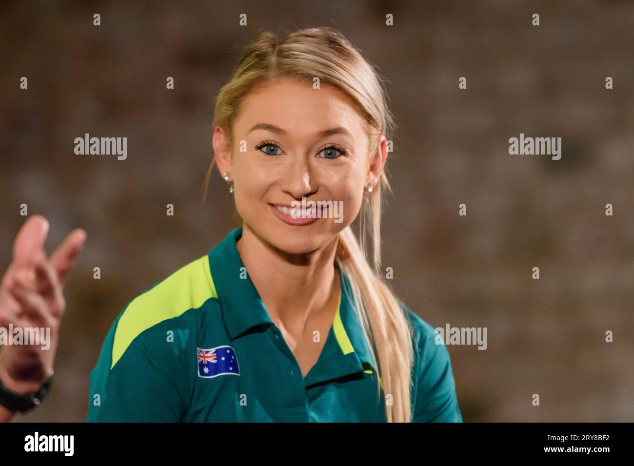 RIGA, Latvia. 29th Sep, 2023. Jessica Hull, Australian runner, Oceania ...