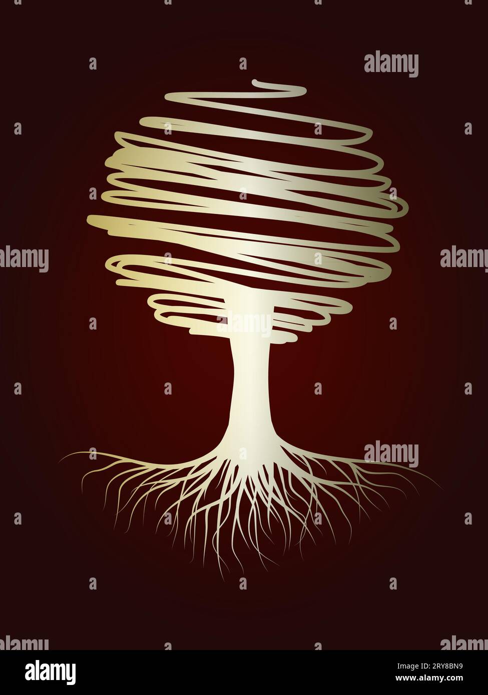 Tree drawing silhouette hi-res stock photography and images - Alamy