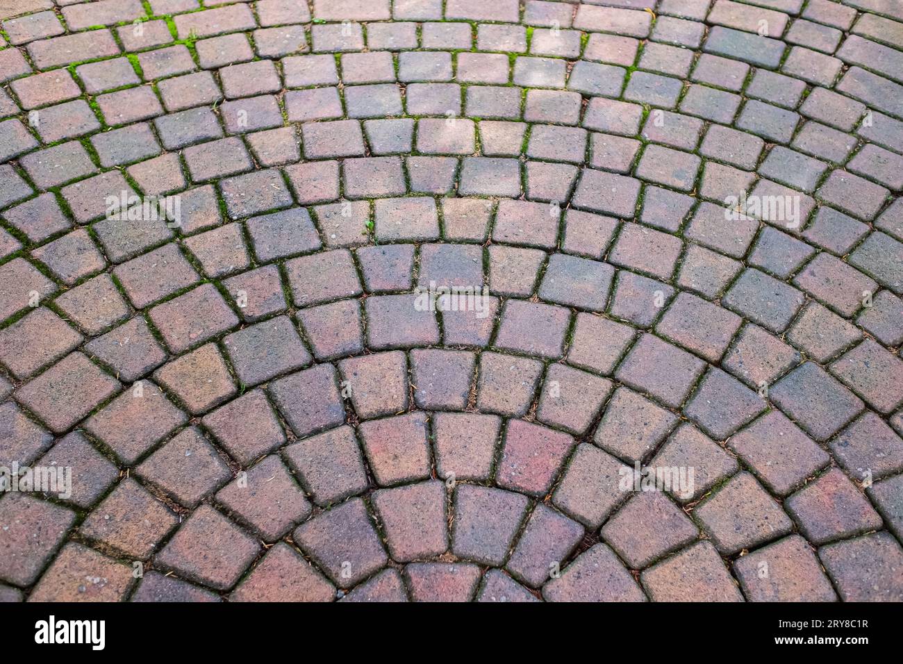 Stamped concrete pavement cobblestones pattern, decorative appearance ...