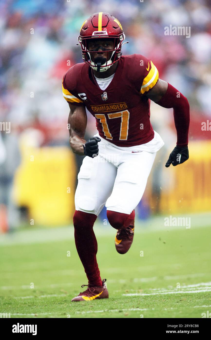 Washington Commanders wide receiver Terry McLaurin (17) runs during an ...