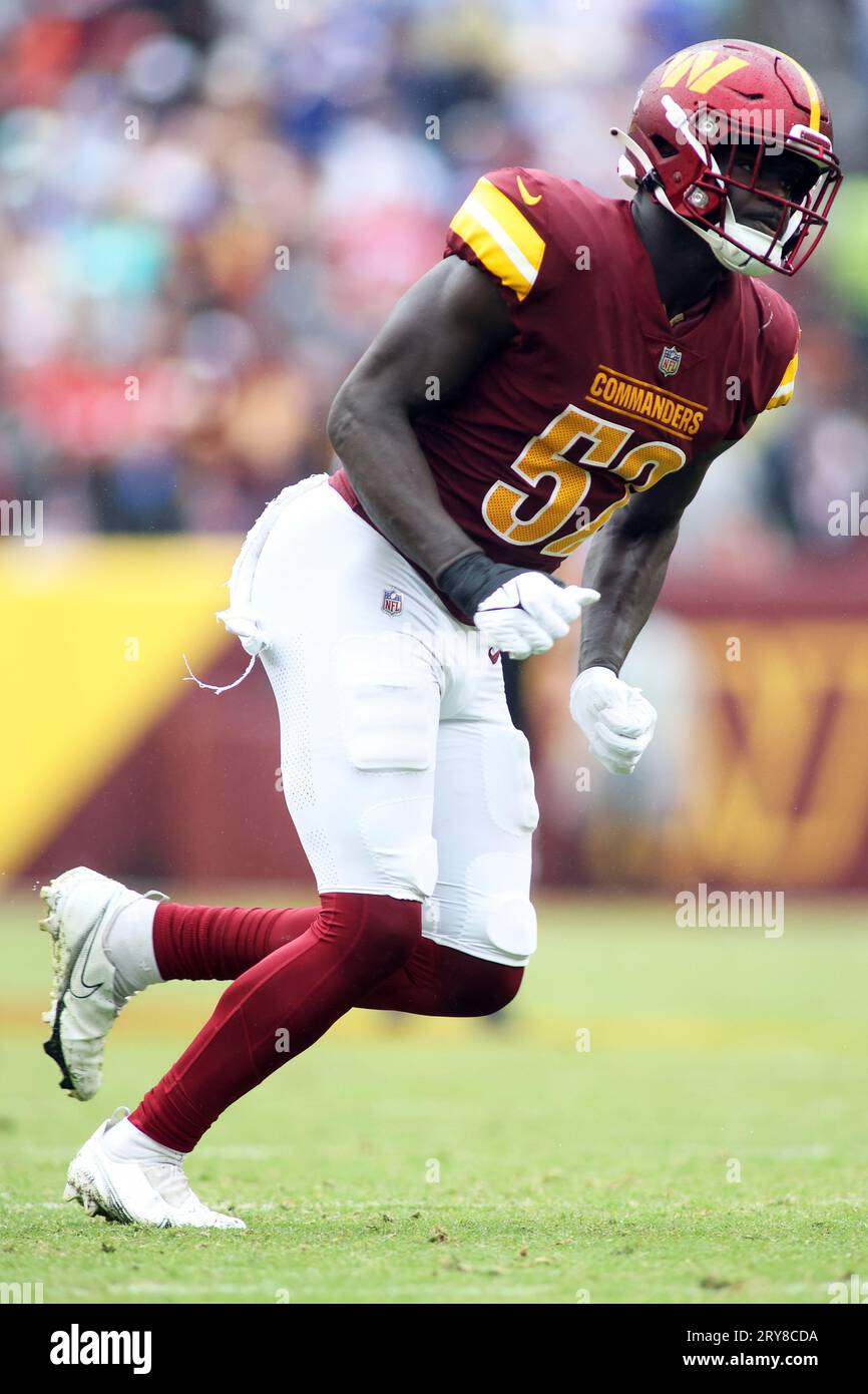 Washington Commanders linebacker Jamin Davis (52) runs during an NFL ...