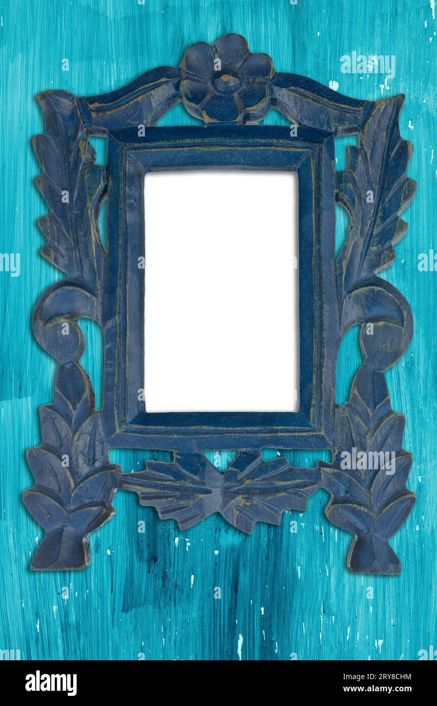 Ornamental blue frame Stock Photo - Alamy