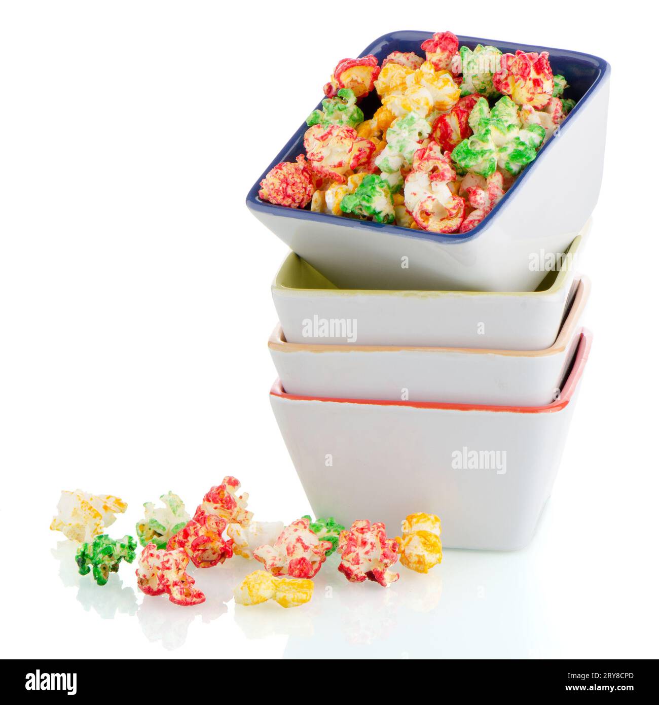 Pile of ceramic bowls of popcorn Stock Photo - Alamy