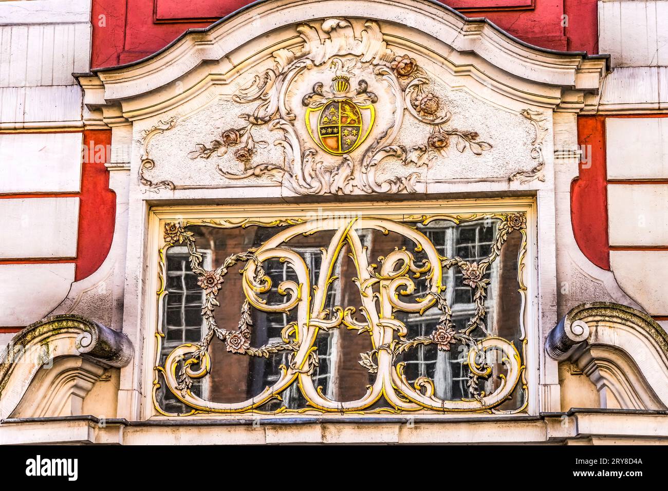 Colorful Old Building Facade Long Main Square Gdansk Poland. Formerly ...