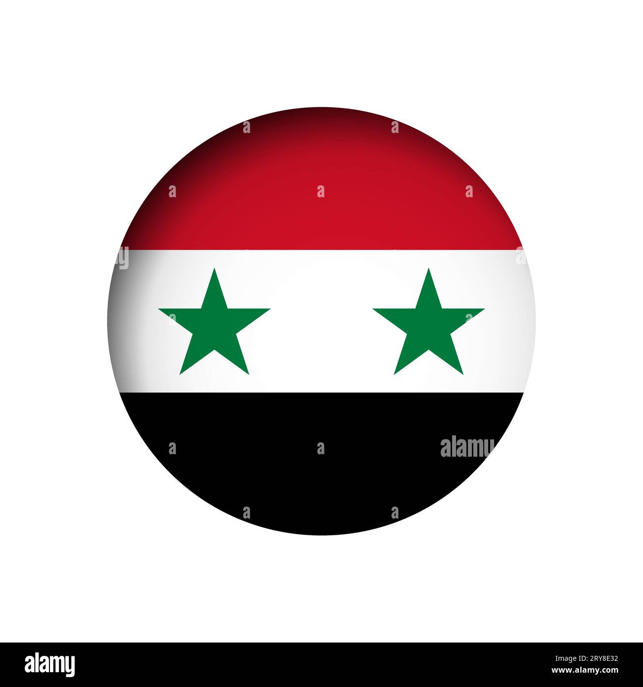 Syria flag - behind the cut circle paper hole with inner shadow Stock ...