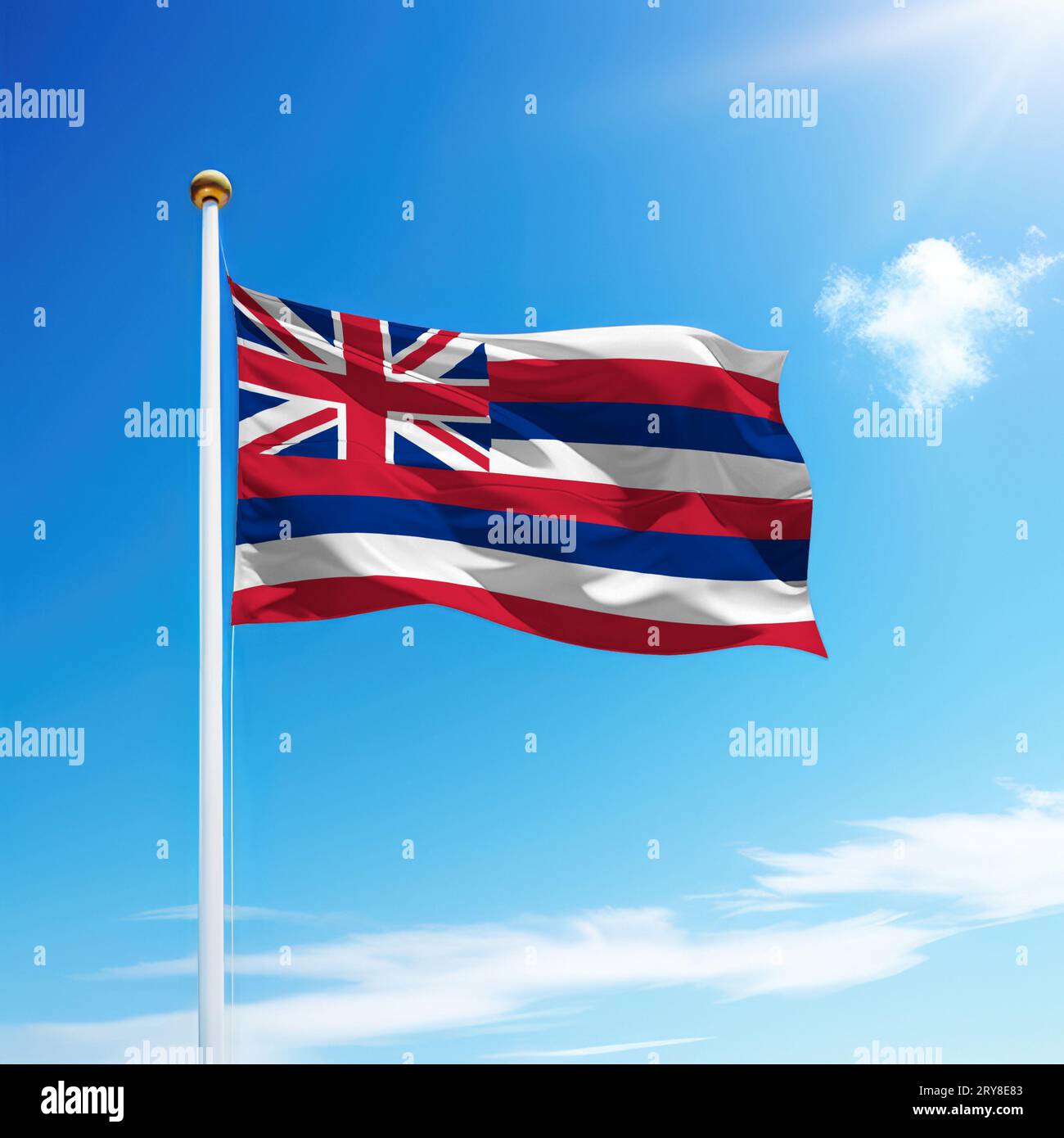 Hawaii flag on stand hi-res stock photography and images - Alamy