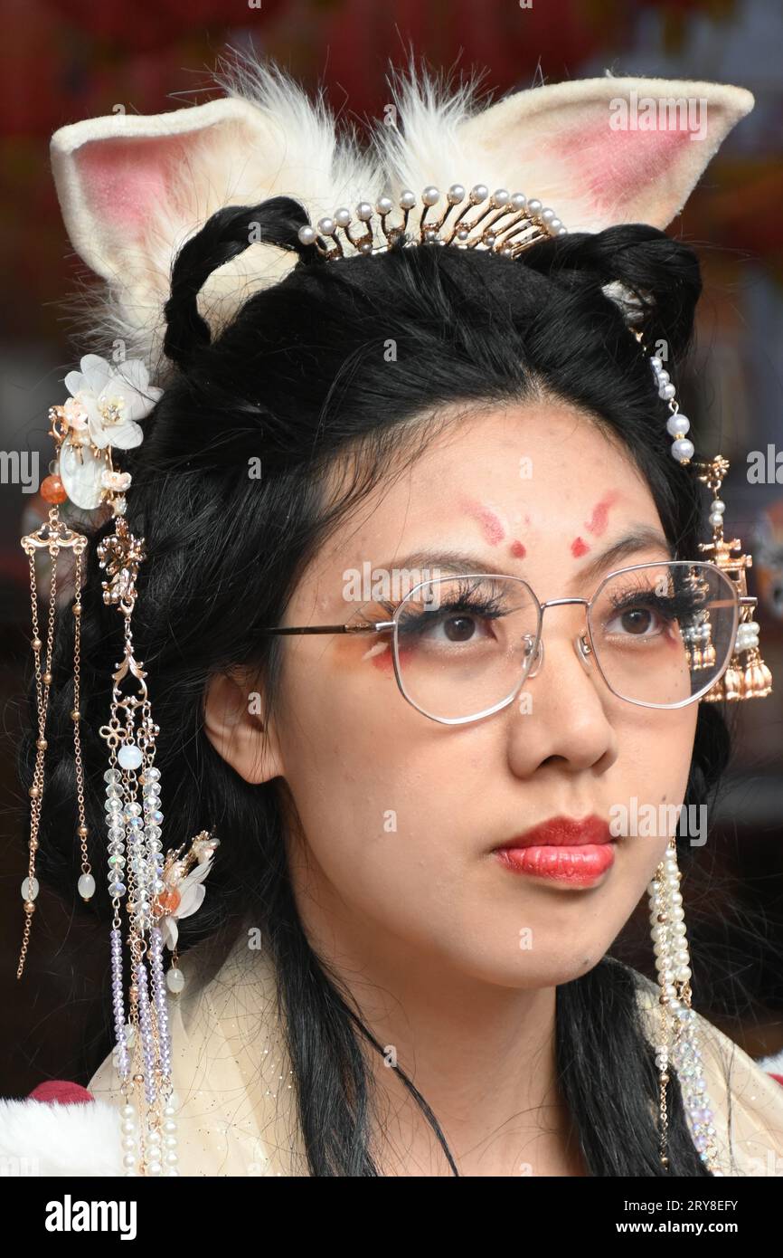 Chinatown London, UK. 29th Sep, 2023. Hanfu immersion performance ...