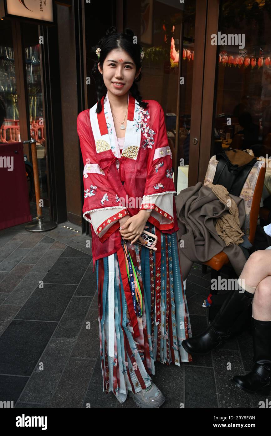 Chinatown London, UK. 29th Sep, 2023. Hanfu immersion performance ...