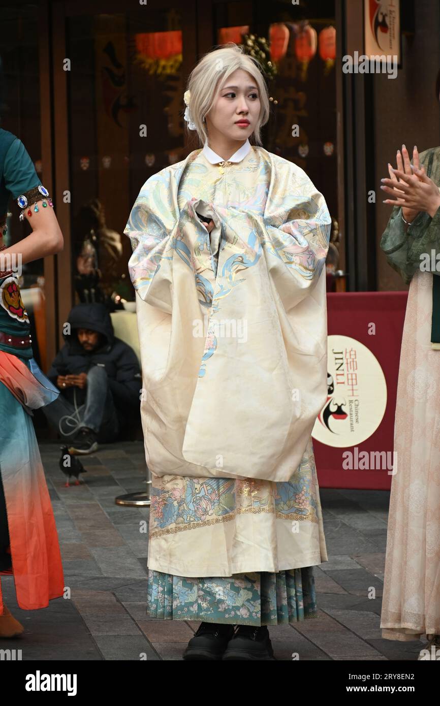Chinatown London, UK. 29th Sep, 2023. Hanfu immersion performance ...