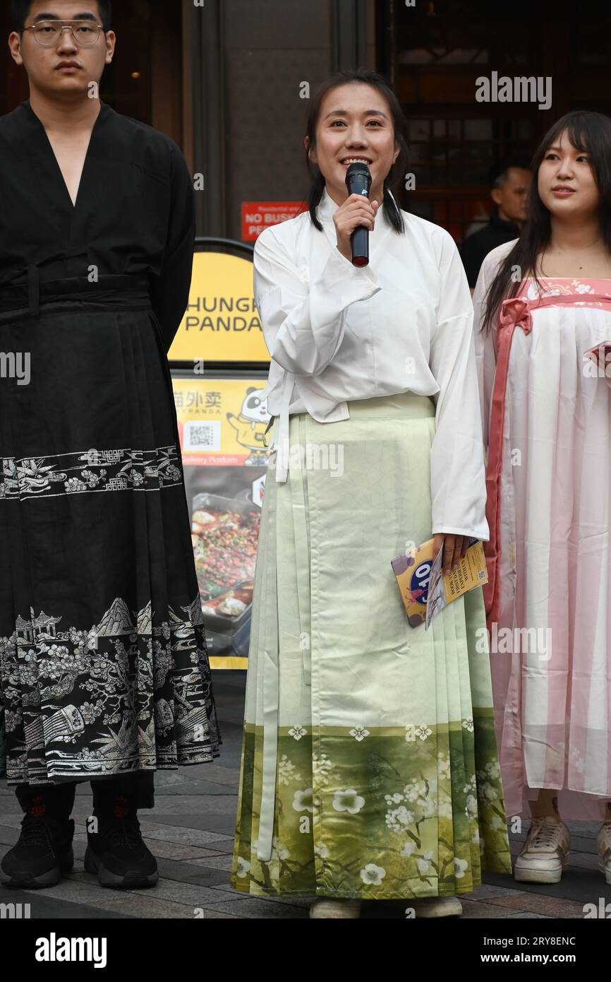 Chinatown London, UK. 29th Sep, 2023. Hanfu immersion performance ...