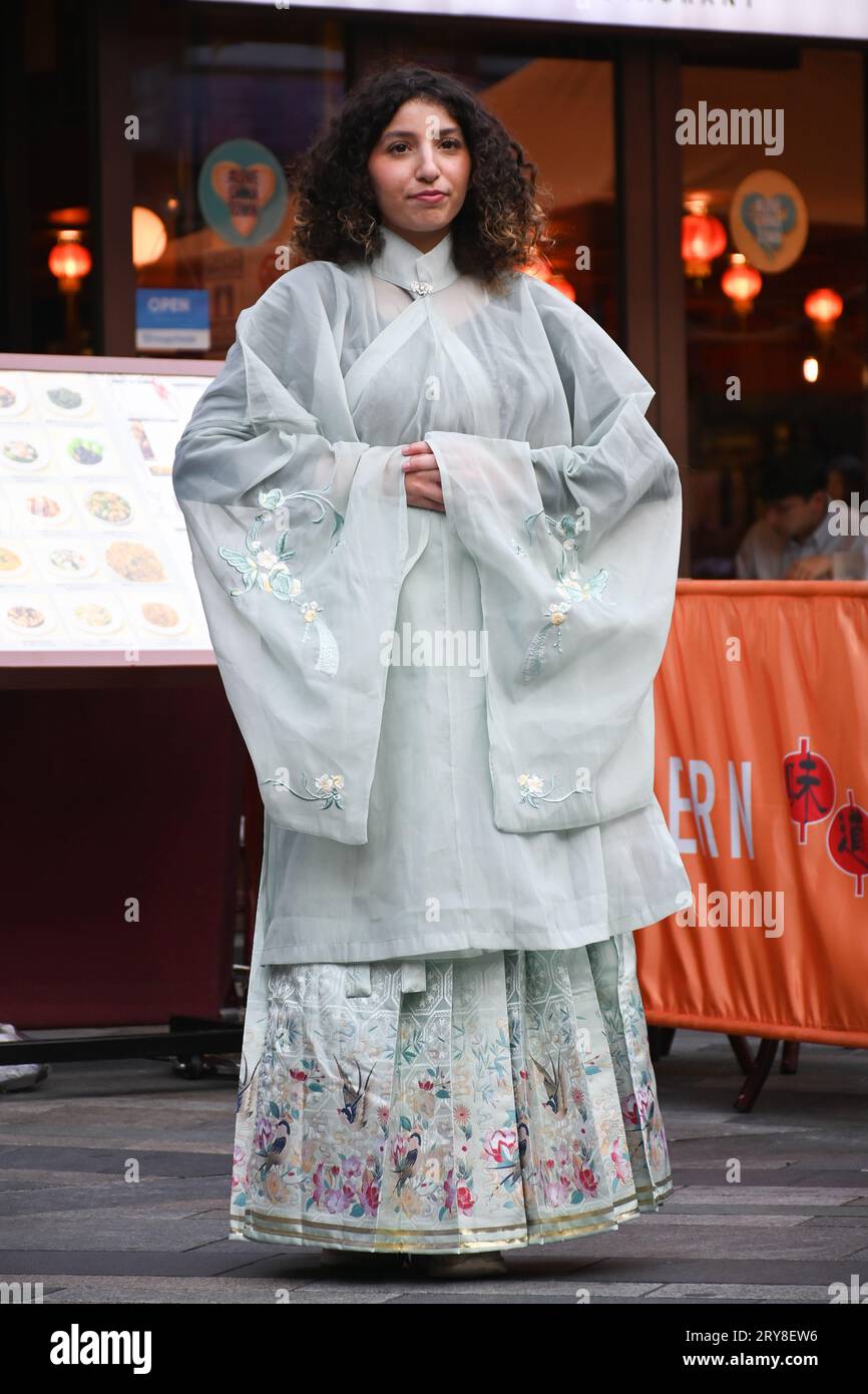 Chinatown London, UK. 29th Sep, 2023. Hanfu immersion performance ...