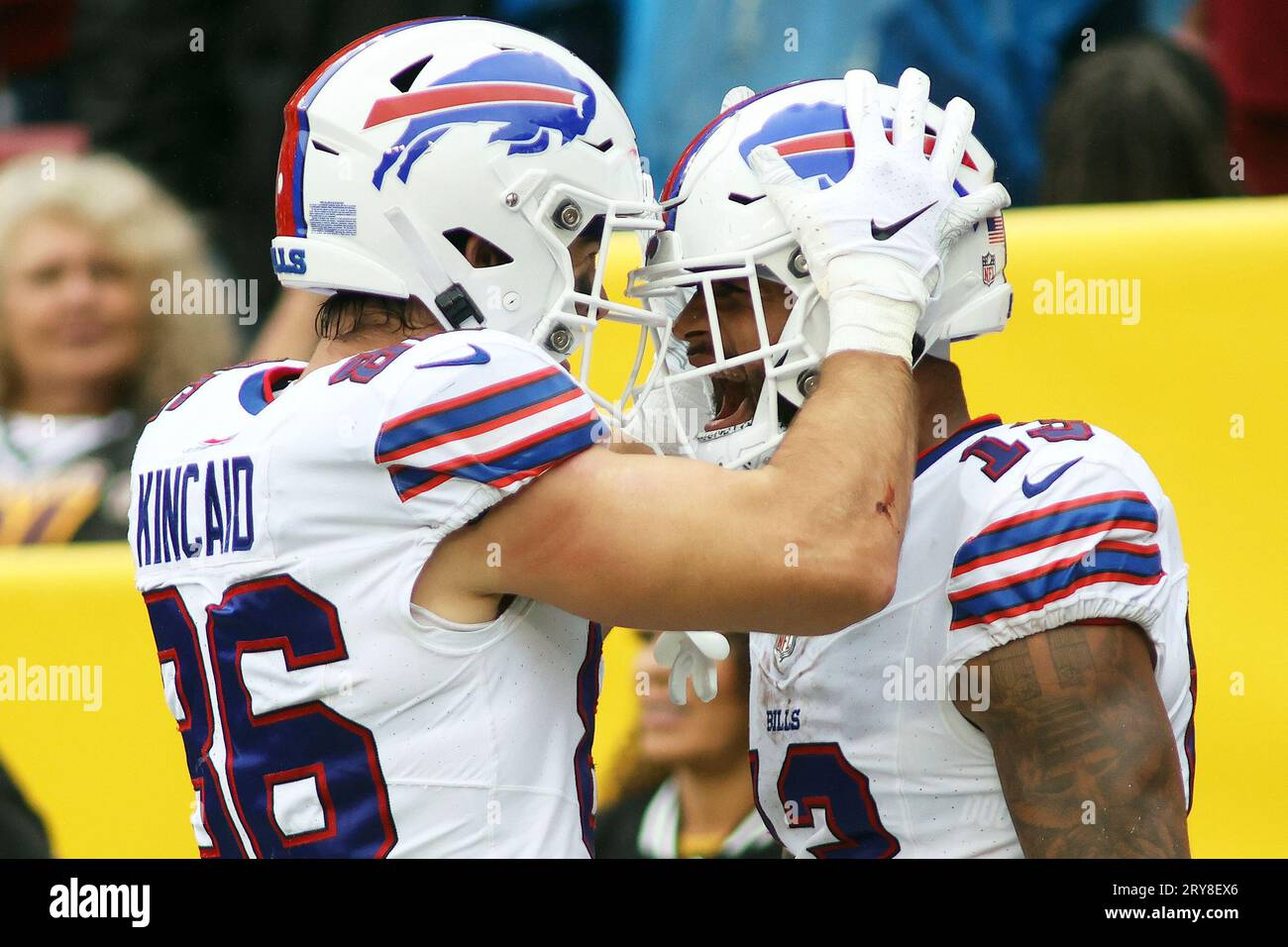 Buffalo Bills tight end Dalton Kincaid (86) and Buffalo Bills wide ...