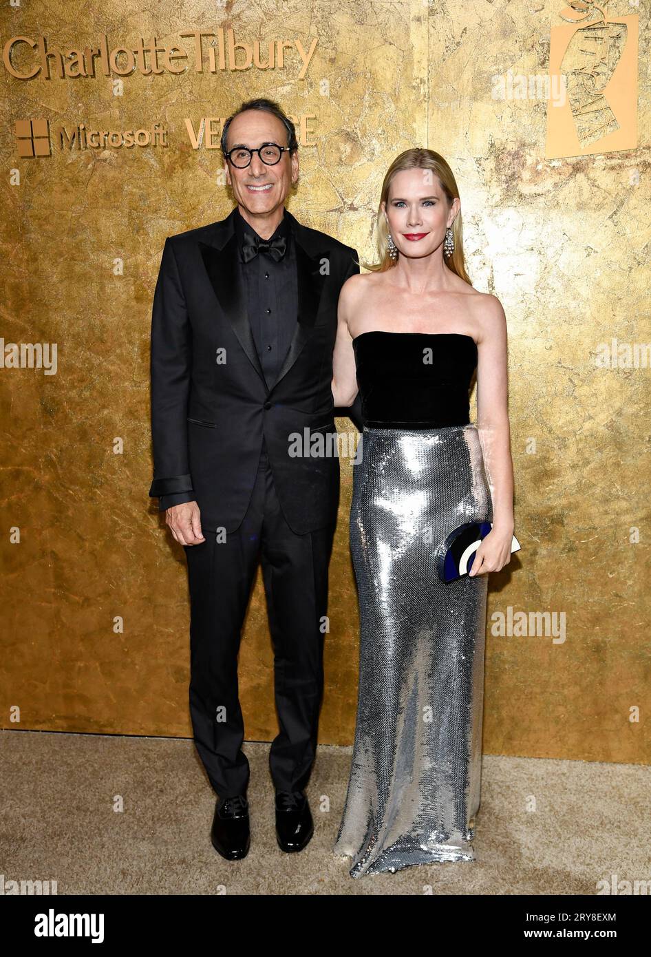 Dan Benton, left, and Stephanie March attend The Albies hosted by the ...