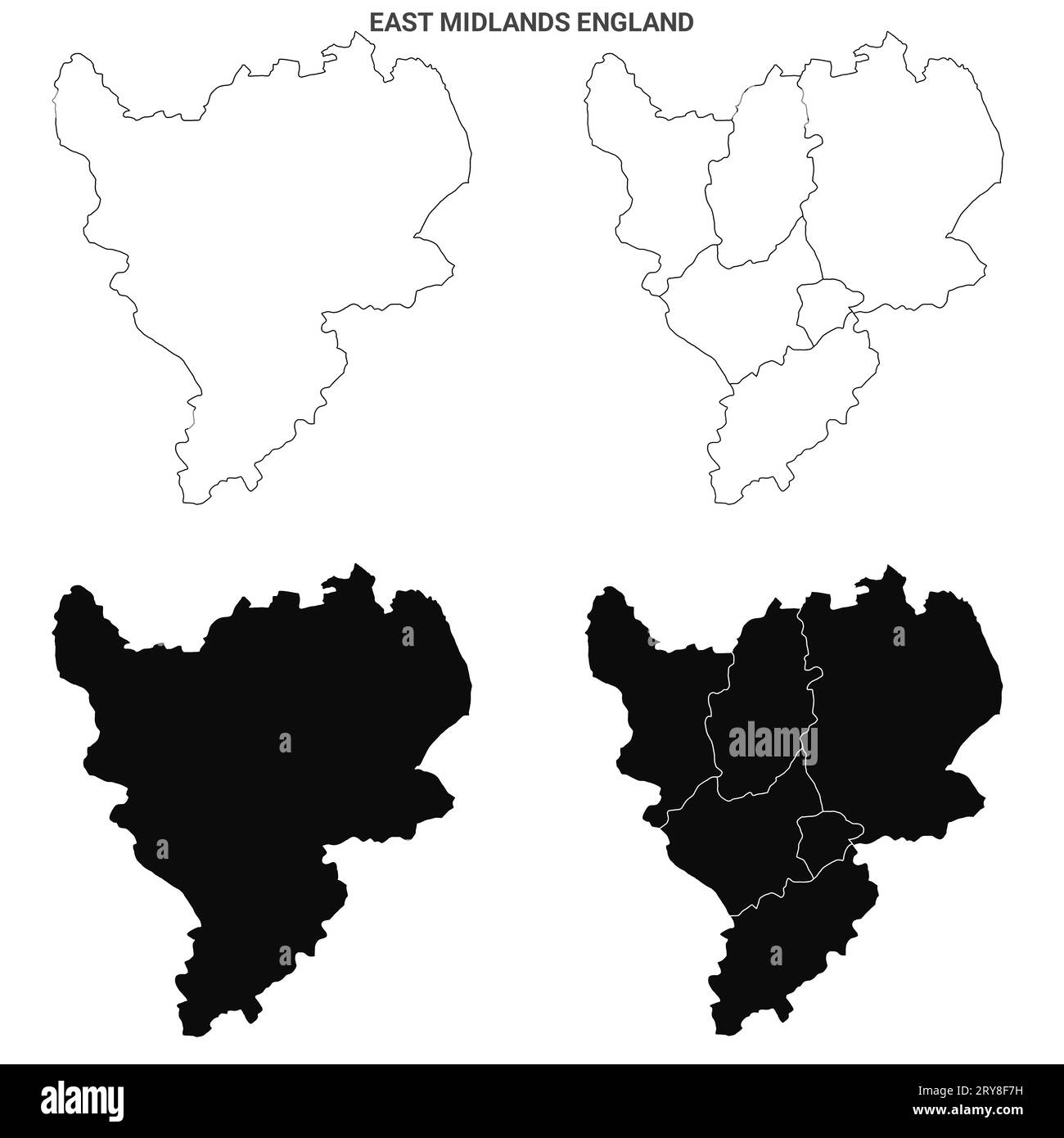 Ceremonial counties of england Black and White Stock Photos & Images ...
