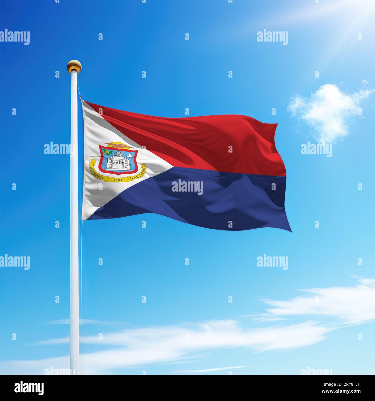 Sint maarten flag mockup hi-res stock photography and images - Alamy