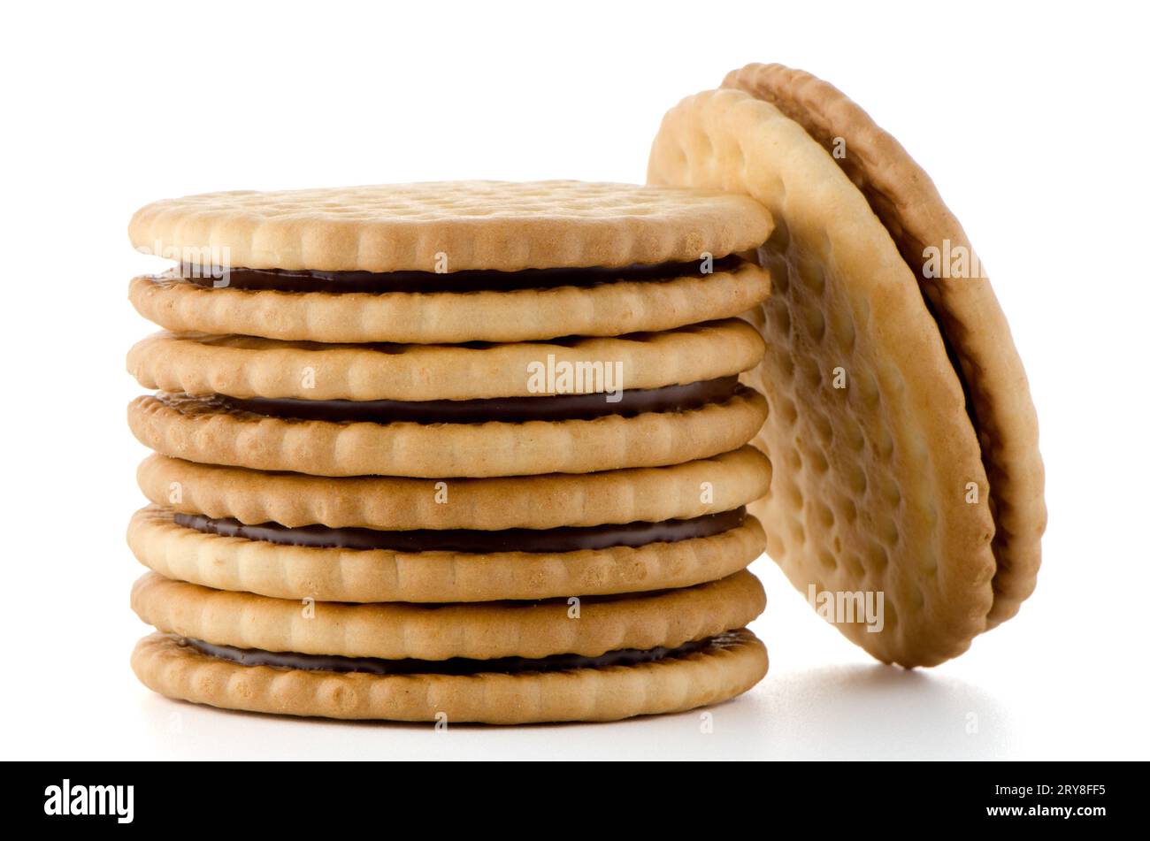 Sandwich biscuits with chocolate filling Stock Photo - Alamy