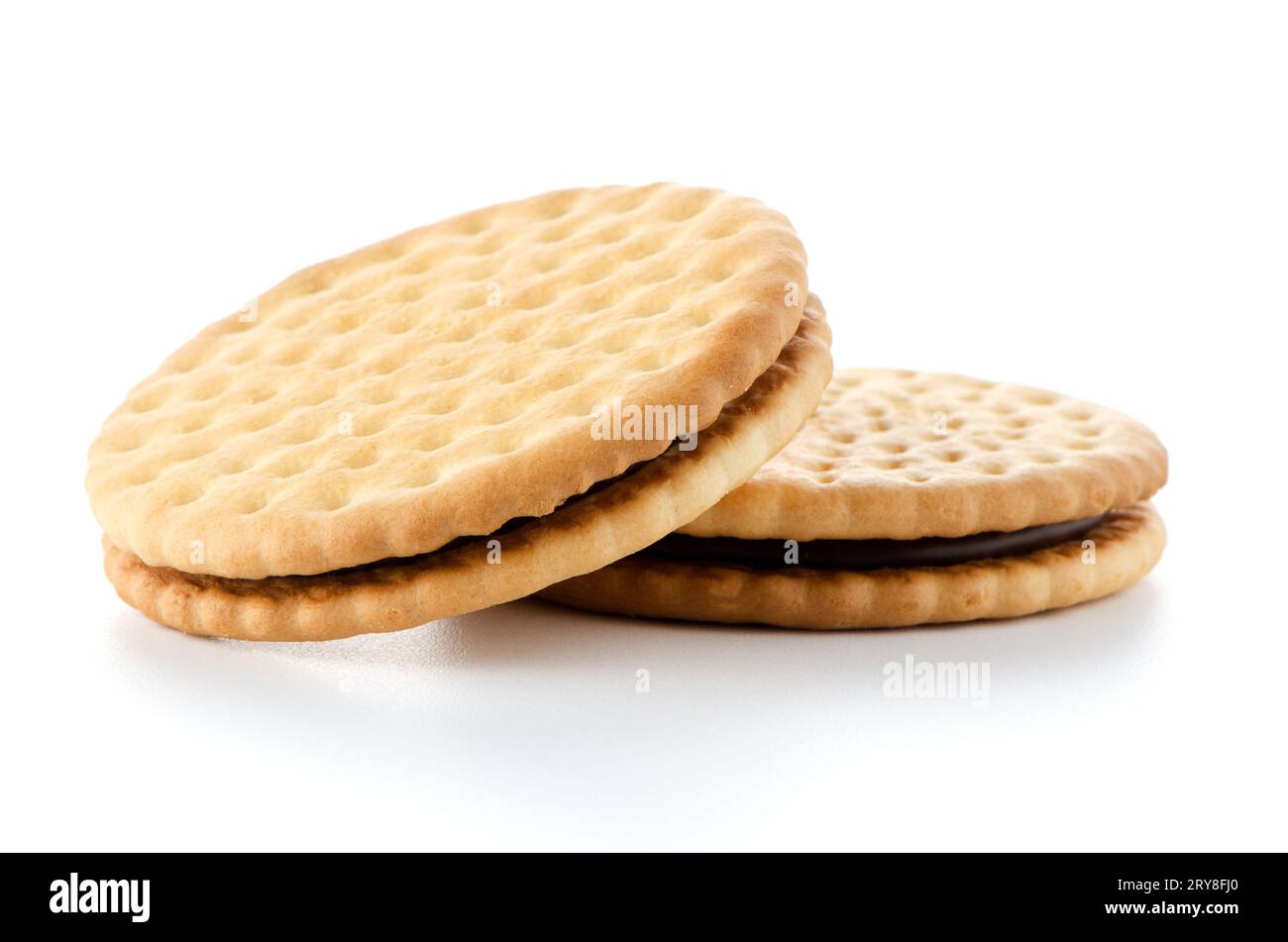 Sandwich biscuits with chocolate filling Stock Photo - Alamy