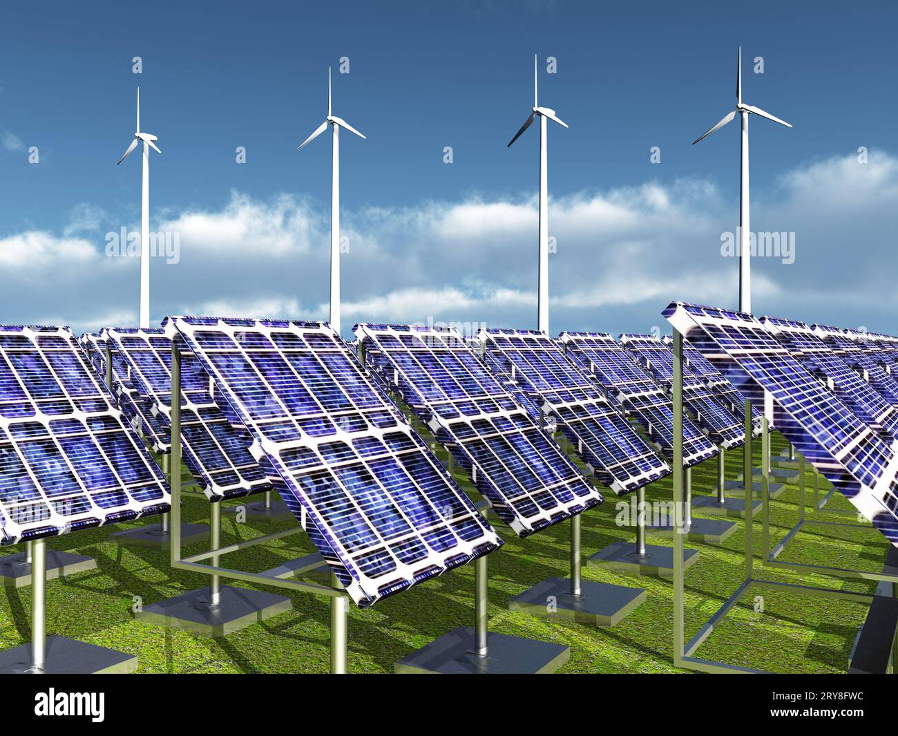 Wind turbine solar plant hi-res stock photography and images - Alamy