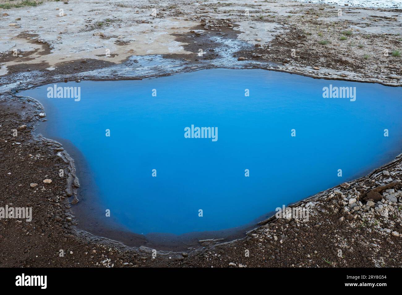 Hot springs, geothermal area in Haukadalur Valley, Blesi hot spring in ...