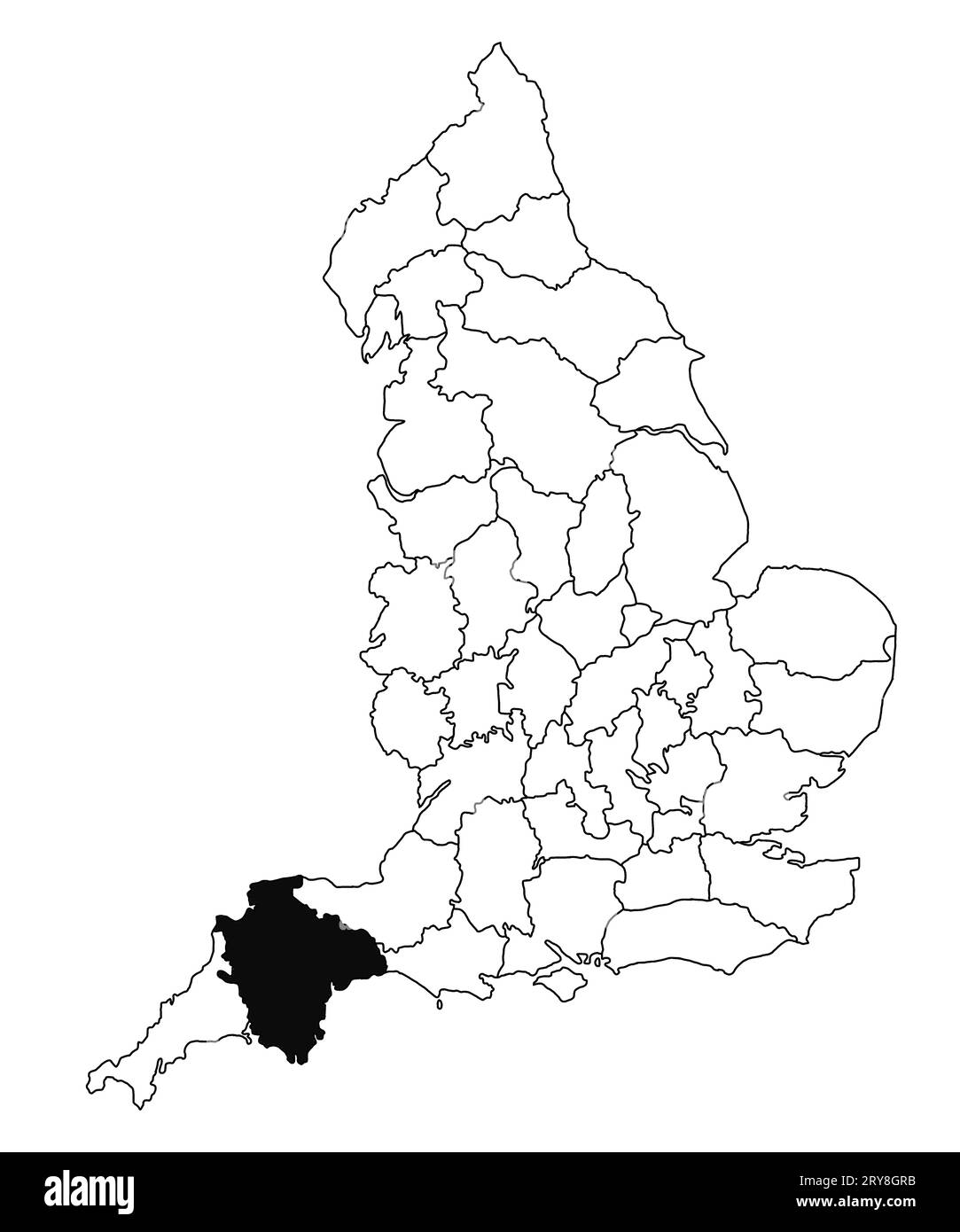 Map of devon england Black and White Stock Photos & Images - Alamy