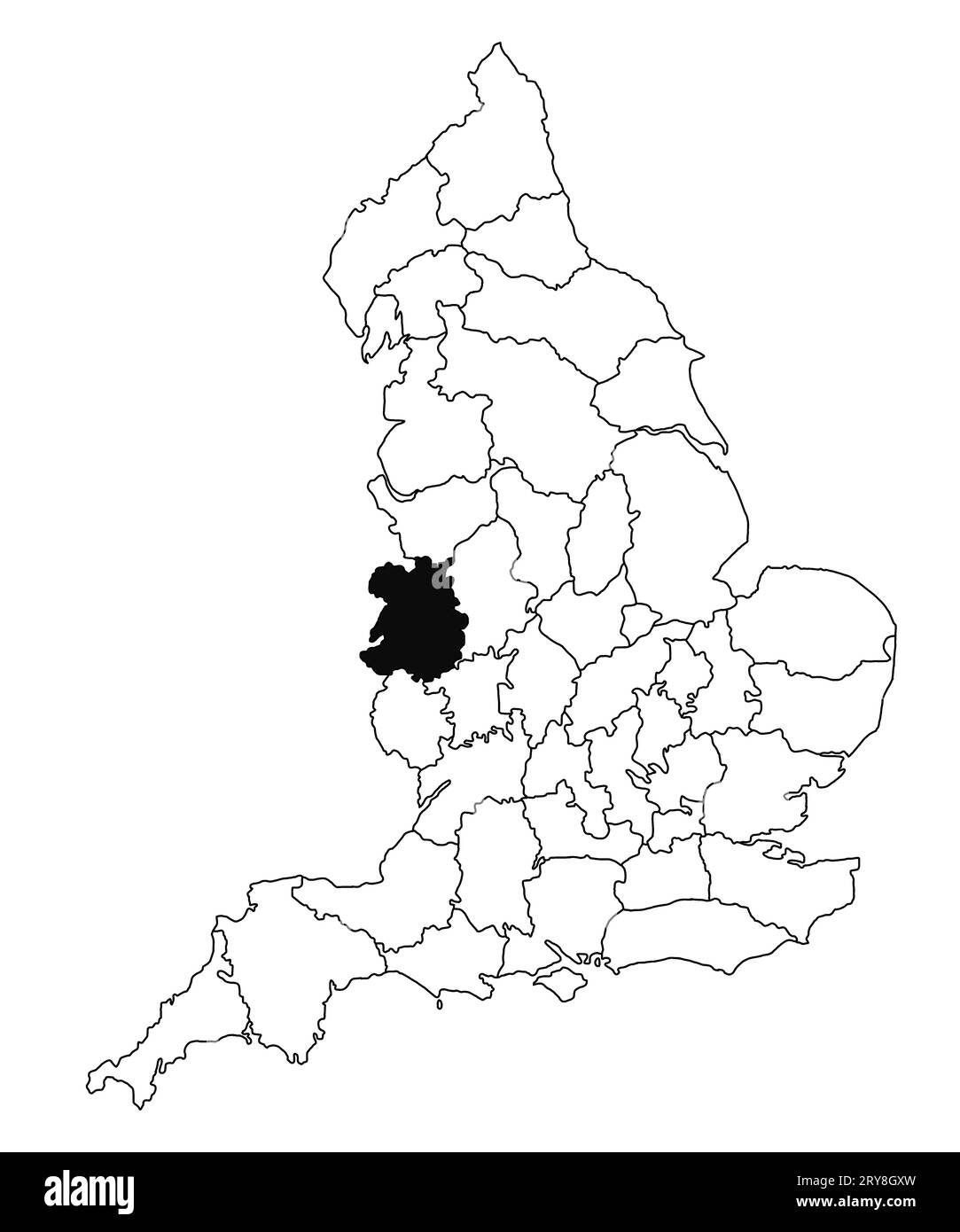 Shropshire map Cut Out Stock Images & Pictures - Alamy