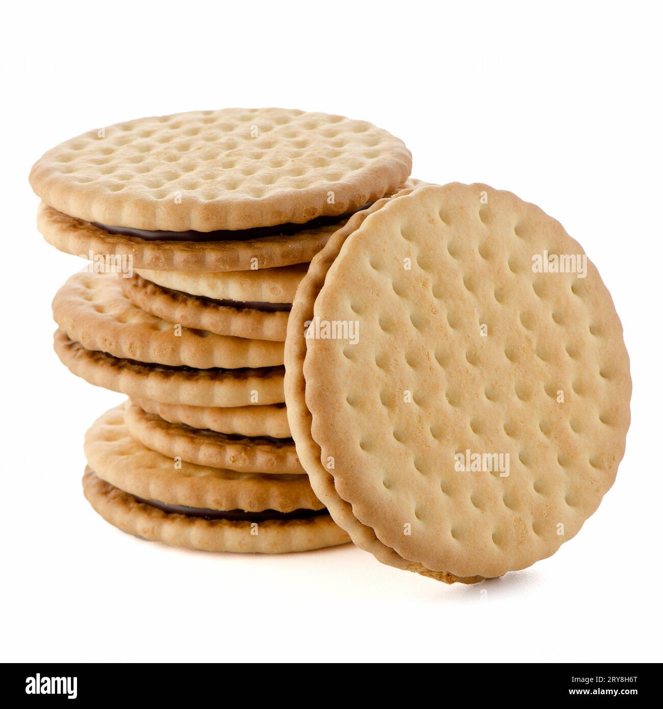 Sandwich biscuits with chocolate filling Stock Photo - Alamy