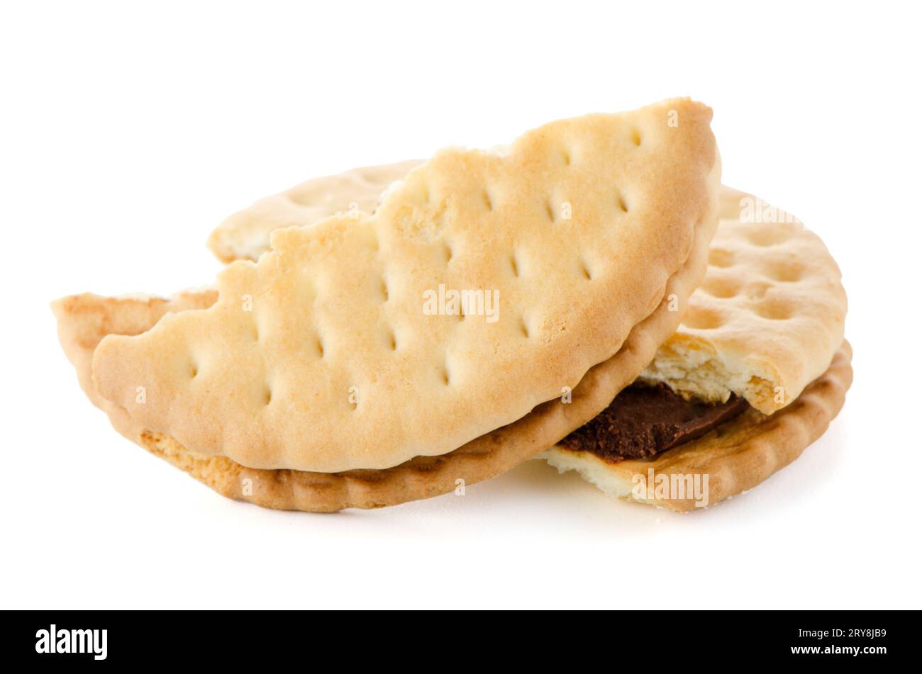 Sandwich biscuits with chocolate filling Stock Photo - Alamy