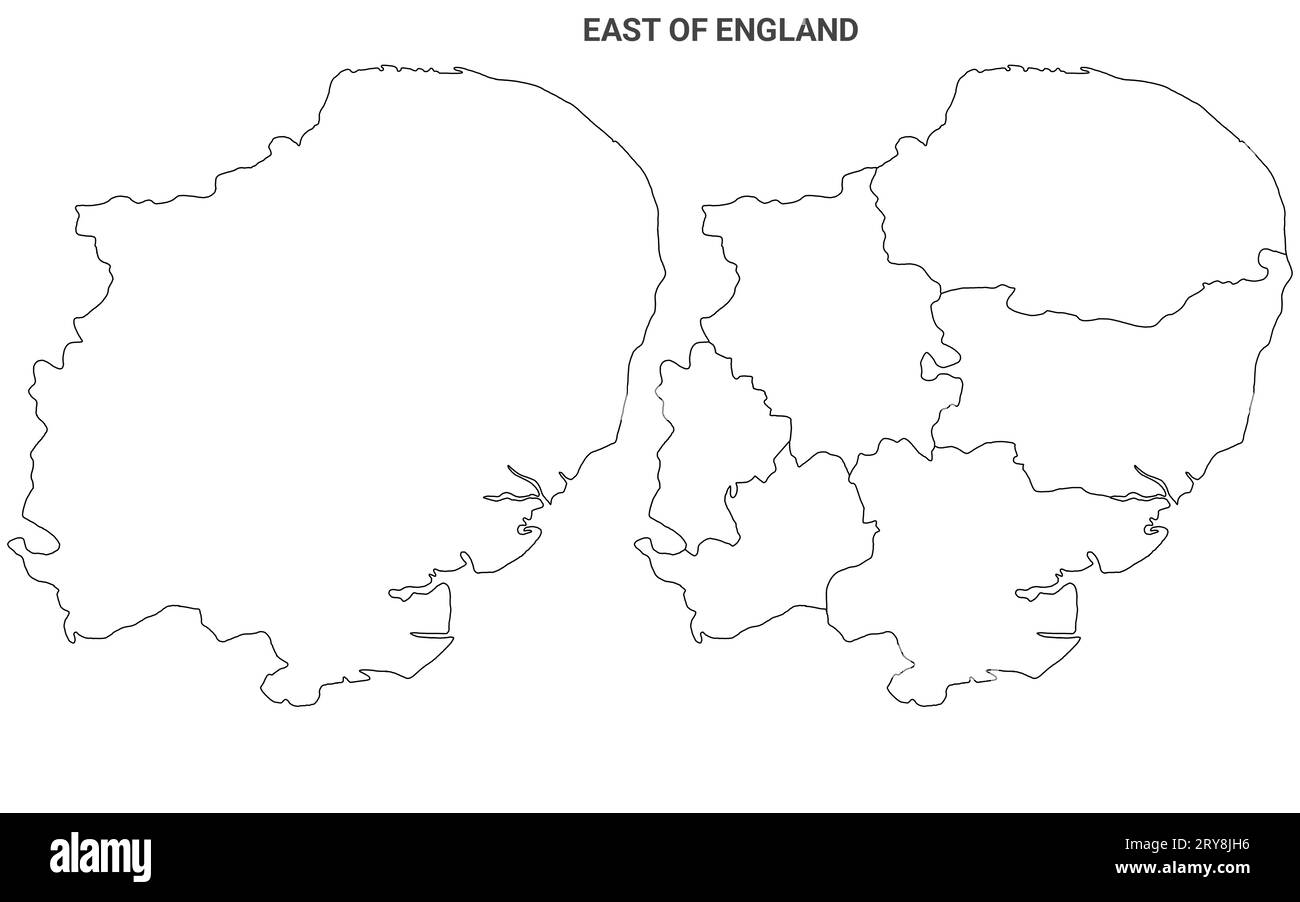 Map of east anglia Black and White Stock Photos & Images - Alamy