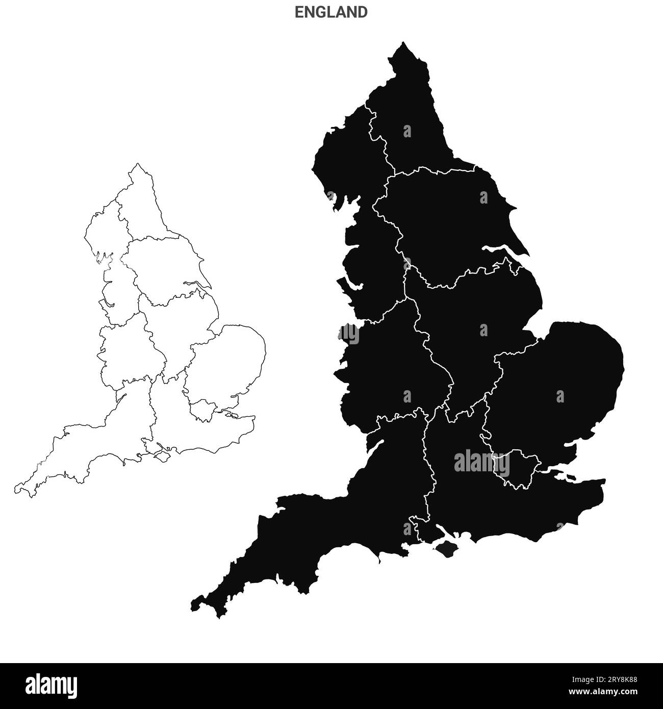 Map of the uk blank Black and White Stock Photos & Images - Alamy
