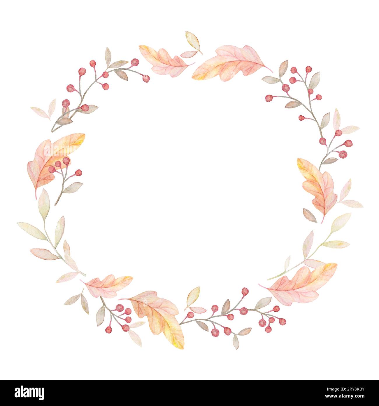 Fall Wreath Clip Art, Watercolor, Autumn Wreath, Fall Floral Clip Art ...