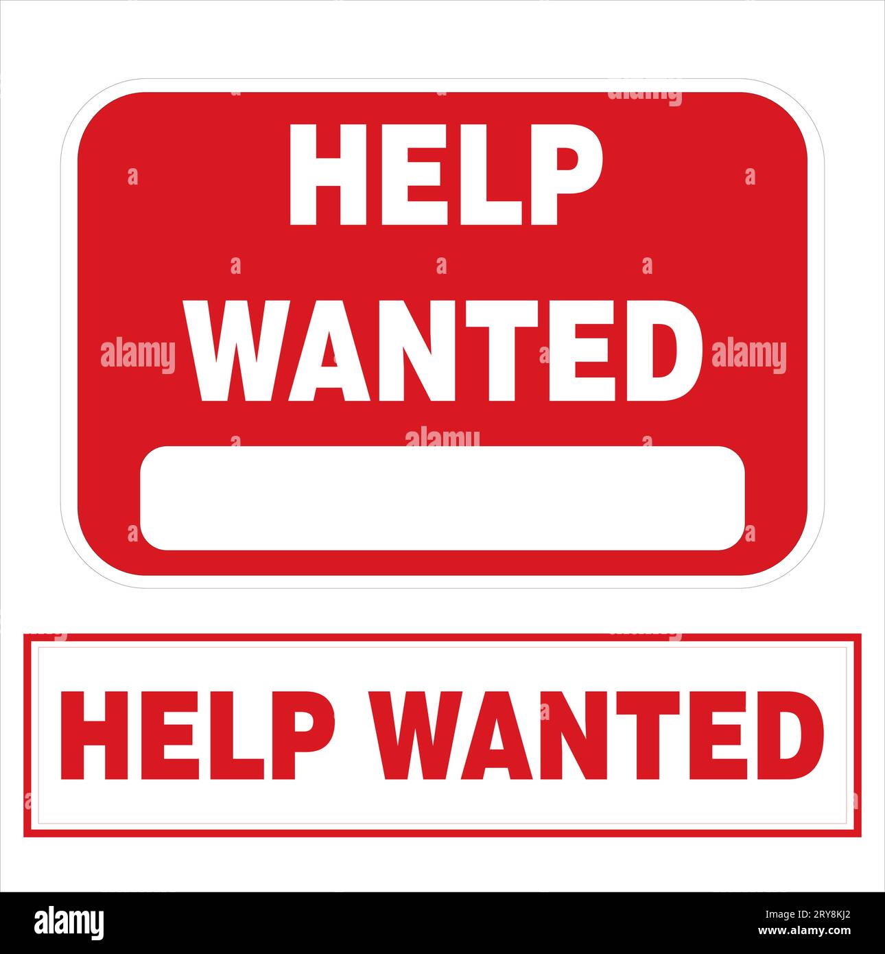 Red and white help wanted banner on a white background Stock Vector ...