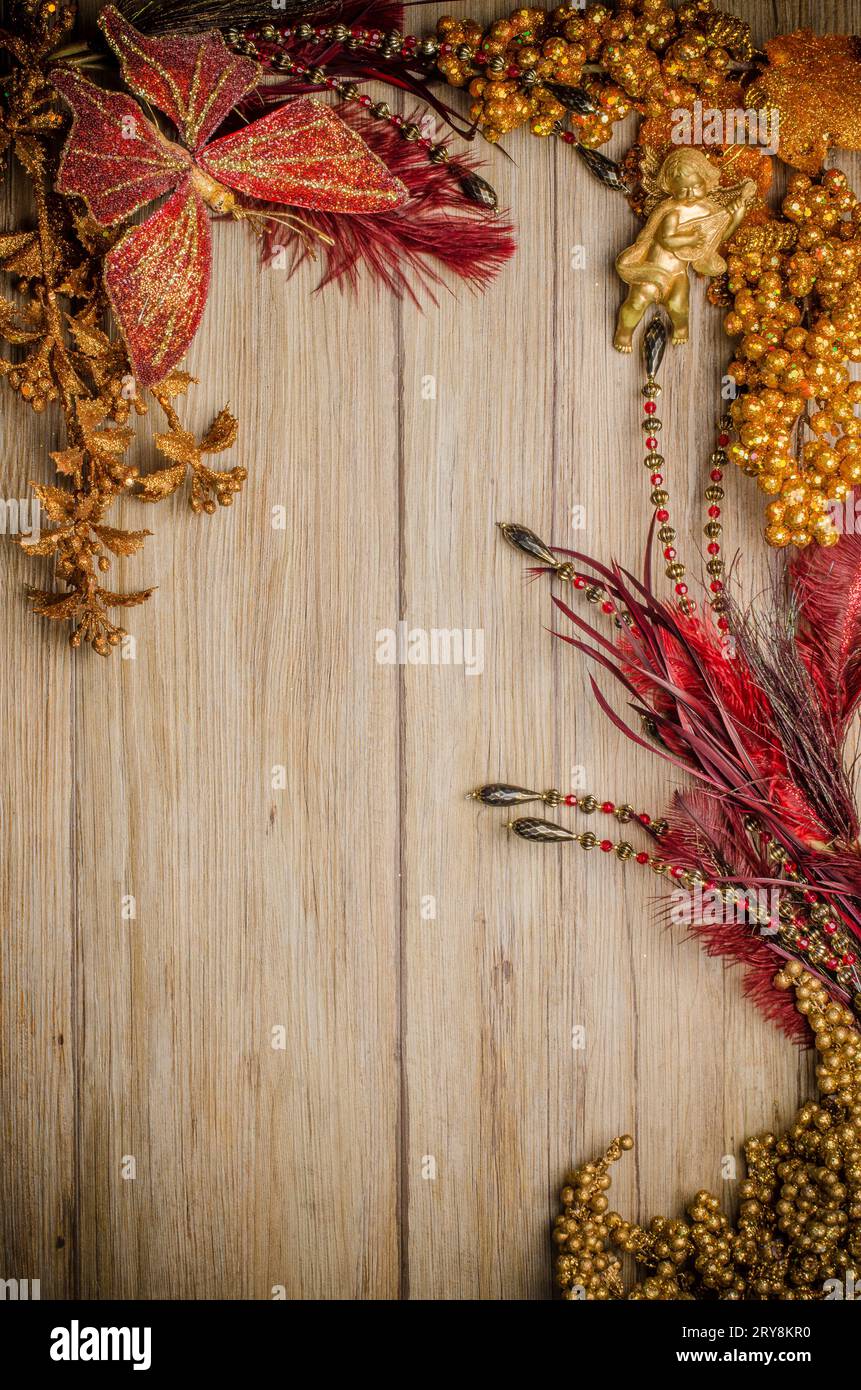 Christmas decorations frame Stock Photo - Alamy