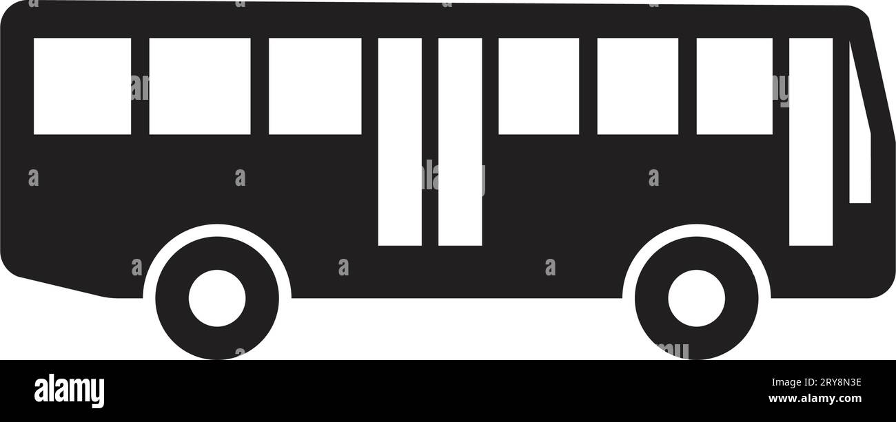 simple passenger bus icon symbol side view silhouette vector ...