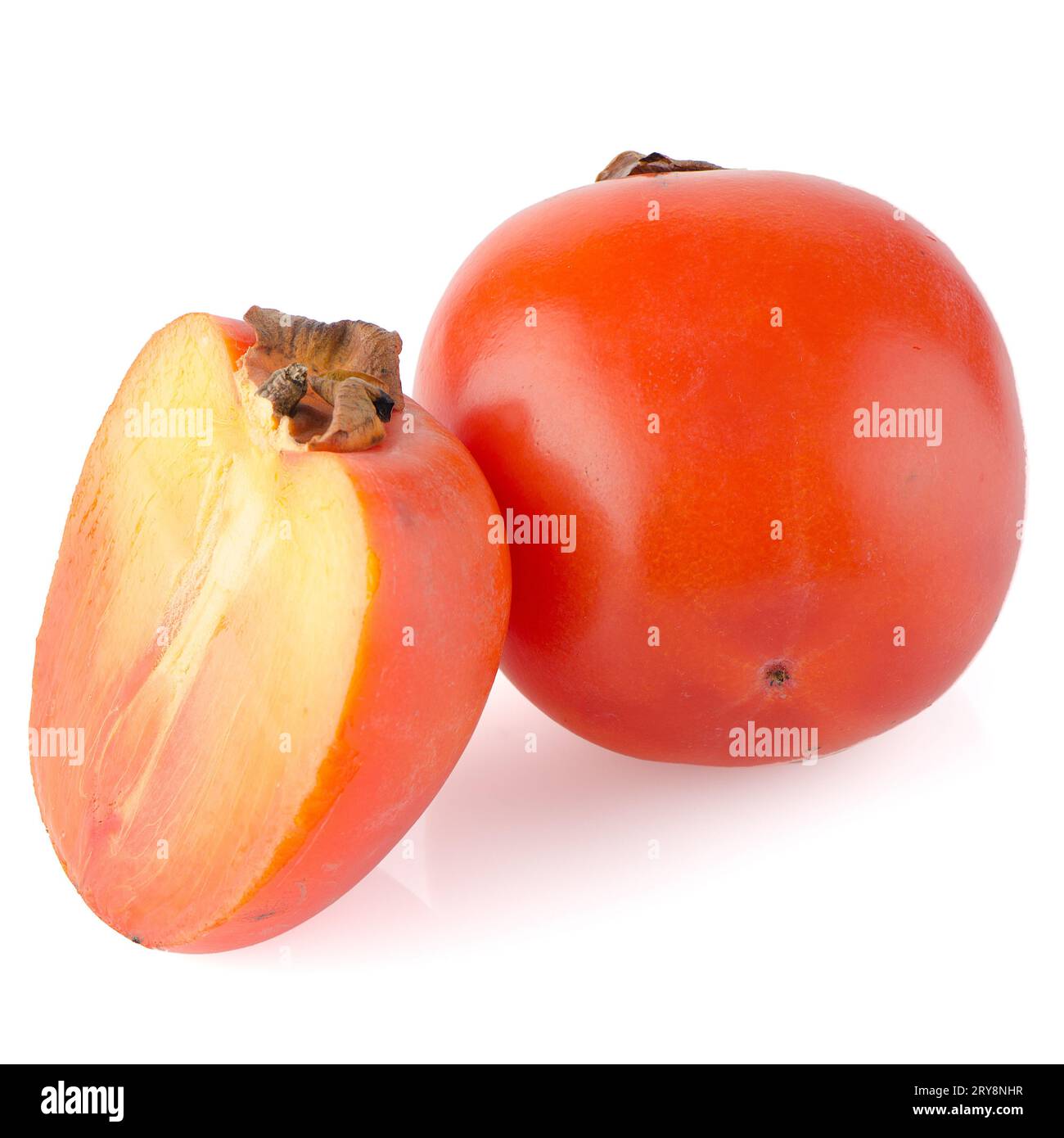 Ripe persimmon slice isolated hi-res stock photography and images - Alamy