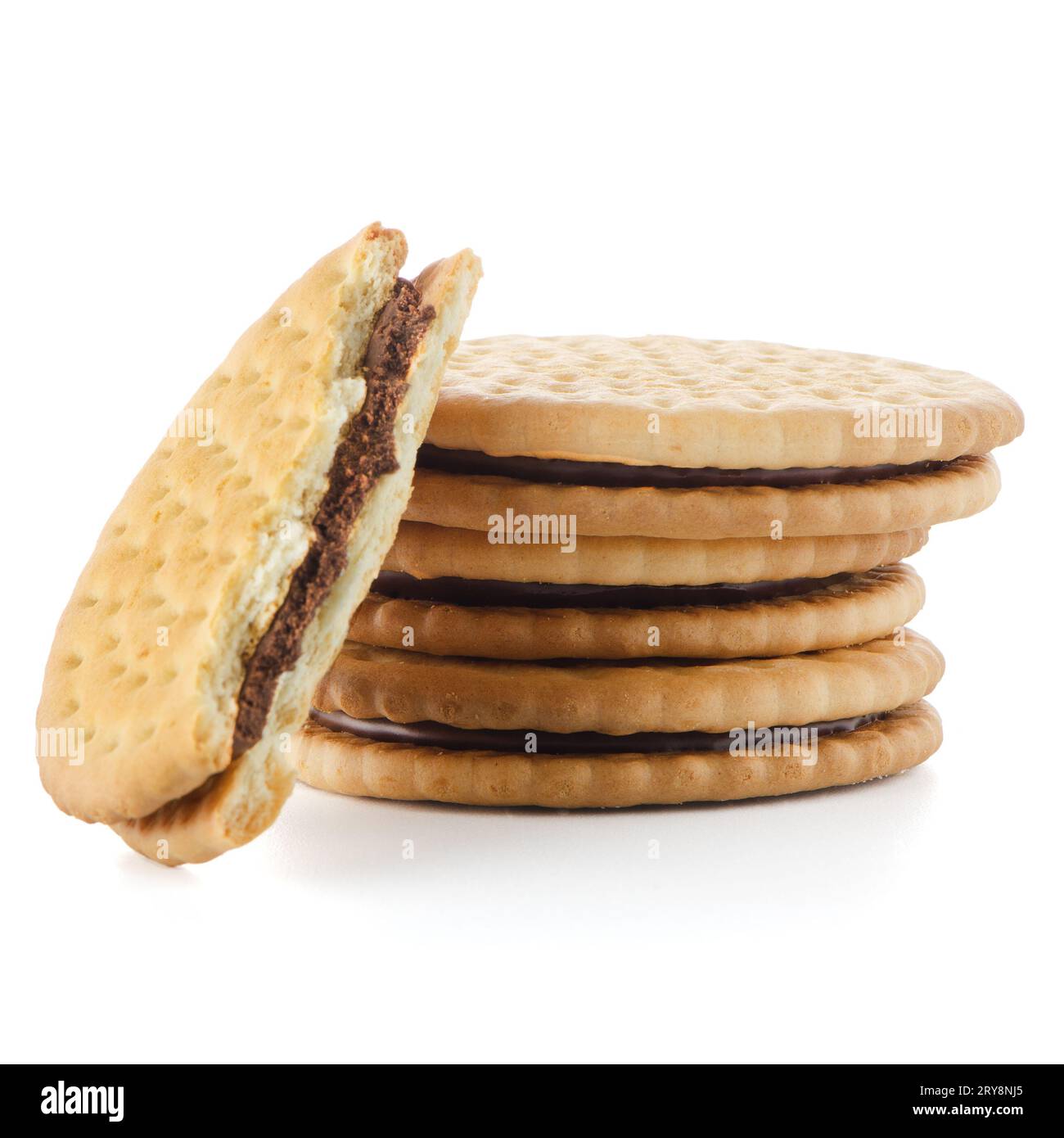 Sandwich biscuits with chocolate filling Stock Photo - Alamy
