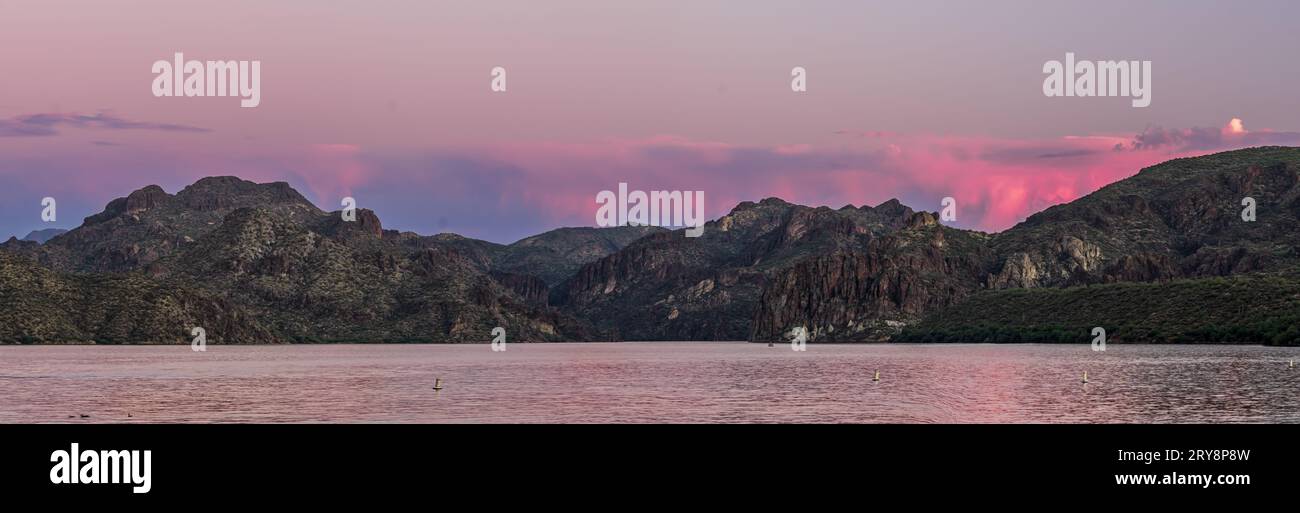 Panoramic View Of Saguaro Lake Stock Photo - Alamy