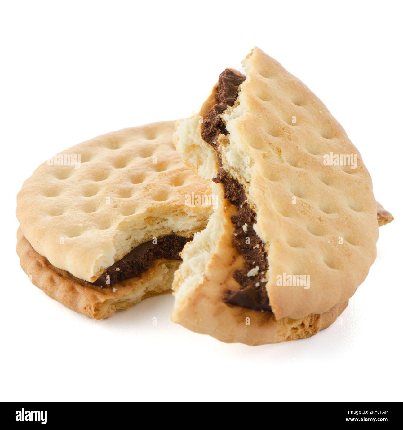 Sandwich biscuits with chocolate filling Stock Photo - Alamy