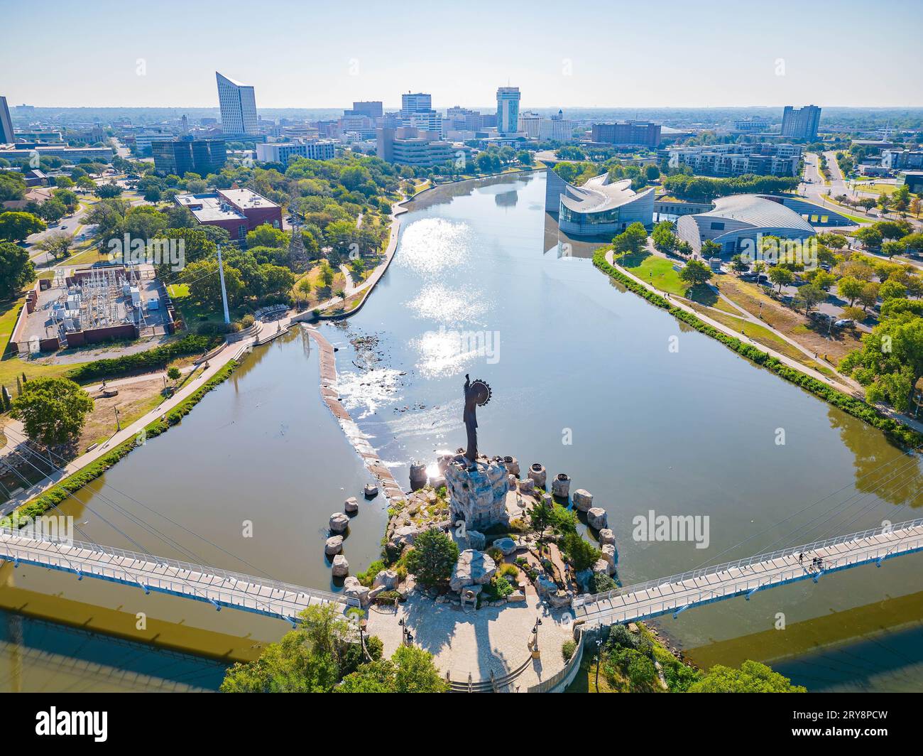 Aerial kansas downtown wichita city hi-res stock photography and images ...
