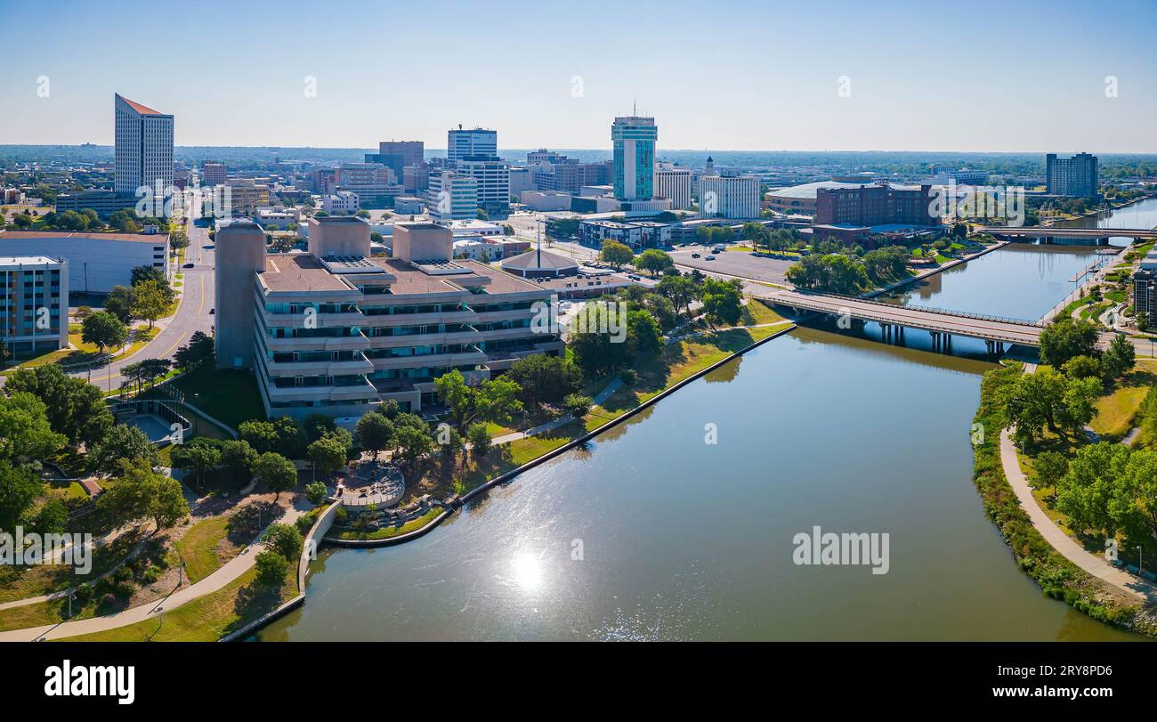 Aerial view of the Witchita cityscape at Kansas Stock Photo - Alamy