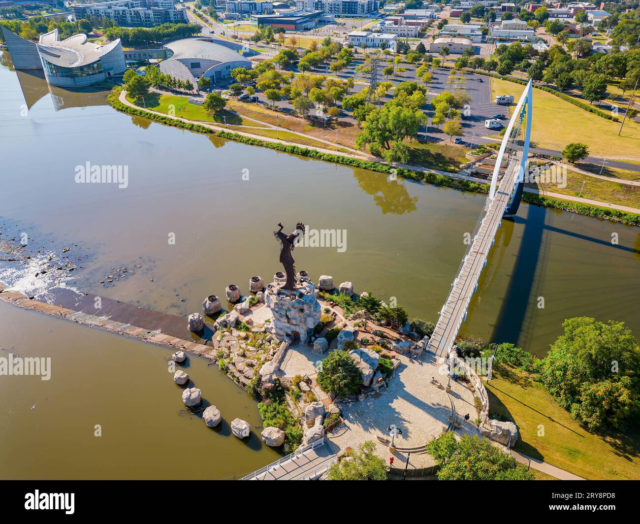 Aerial kansas downtown wichita city hi-res stock photography and images ...