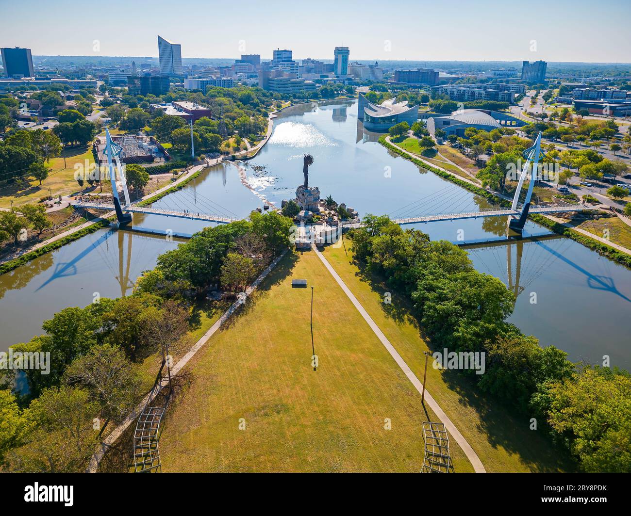 Aerial kansas downtown wichita city hi-res stock photography and images ...